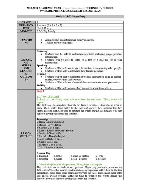 prep class 5 week 2 pdf linguistics learning