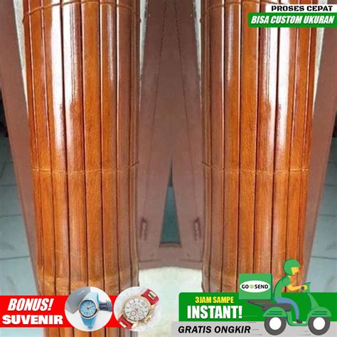 Jual Kerey Tirai Lebar 2x3 Tinggi Kerey Kulit Bambu Sawit Dengan Tali