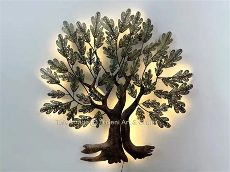 ART MURAL EN métal arbre de vie avec lumière LED arbre symbole sagesse EUR PicClick FR