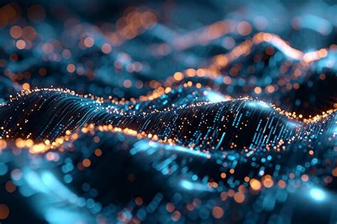 Premium Photo 3d Abstract Tech Background Floating Numbers Hud Background Matrix Particles