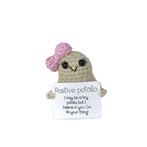 Cute Knitted Positive Potato Doll Funny Crochet Inspirational Potato