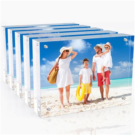 Laapee 5x7 Inches Acrylic Picture Frames 5 Pack Double