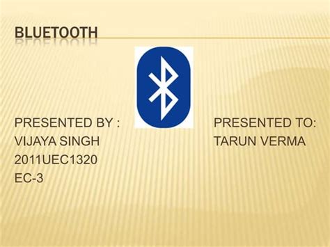 Bluetooth Power Point Presentation Ppt