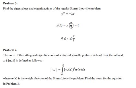 solved problem 3 find the eigenvalues and eigenfunctions of