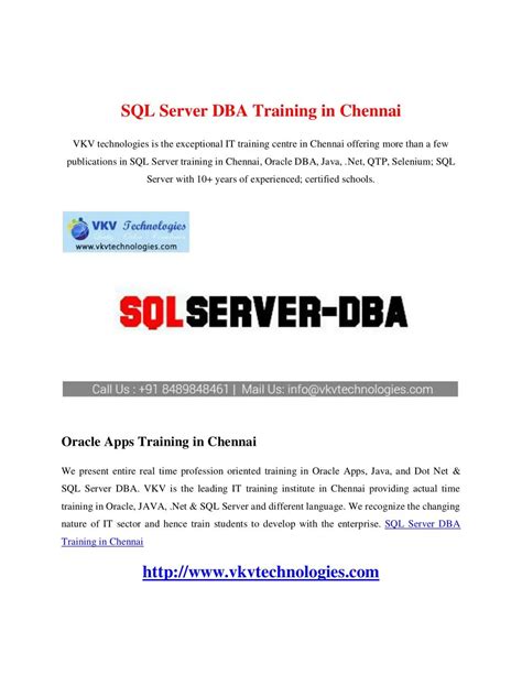 Ppt Sql Server Dba Training In Chennai Powerpoint Presentation Free Download Id7264215