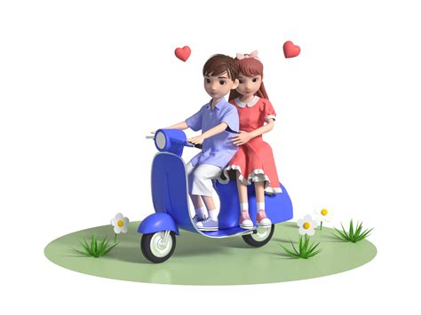 Imagen De Personaje De Pareja De Dibujos Animados De Representación 3d