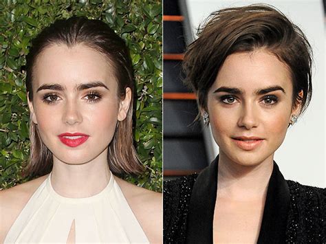 Oscars 2015 Lily Collins Debuts A Chic Pixie Cut At Vanity Fair Party