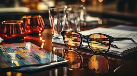 Premium Ai Image Sunglasses In A Cafe