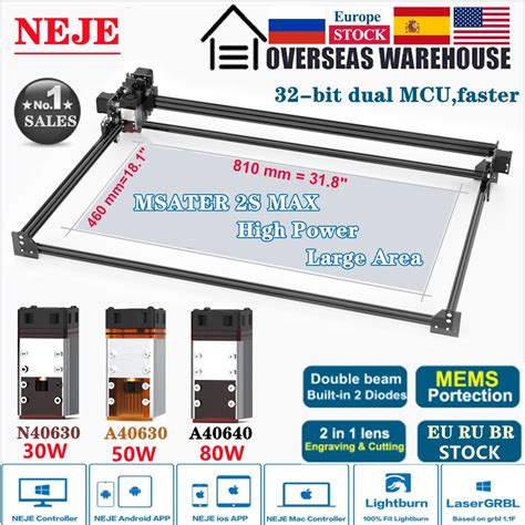NEJE Master S Max W A CNC Wood Laser Engraver Cutter Engraving Cutting Machine Printer
