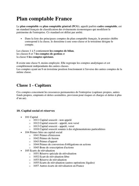 Plan Comptable Pdf Pdf