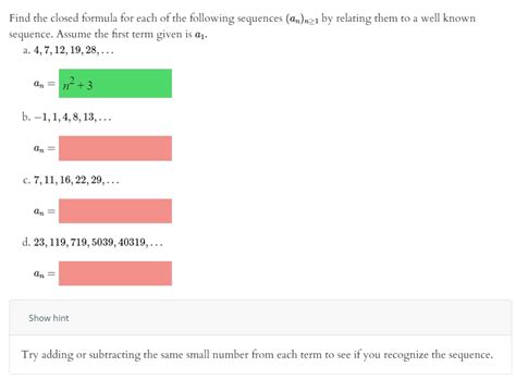 Solved Find The Closed Formula For Each Of The Following Chegg