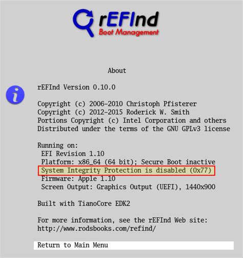 the refind boot manager refind and system integrity protection