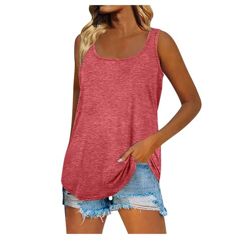 Uocefik Workout Tank Tops For Women Plus Size Sleeveless Scoop Neck