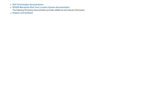 References Dell Nativeedge With Nvidia Metropolis Real Time Location System Blueprint Guide