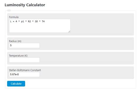 Luminosity Calculator Calculator Academy