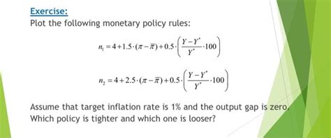 solved exercise plot the following monetary policy rules