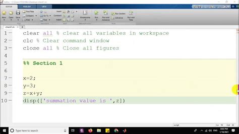Introduction To Matlab 7 First Script شرح بالعربي Youtube