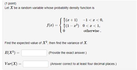 Solved Point Find The Expected Value Of The Probability Chegg Com
