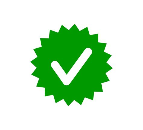 Check Tick Mark On Wavy Edge Green Circle Sticker Star Burst Shape Tag With Approved Icon