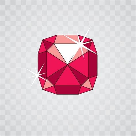Premium Vector Vector Glossy Red Ruby Symbol Luxury Diamond Icon