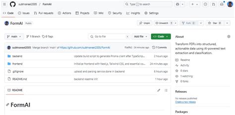 github subhraneel2005 formai transform pdfs into structured