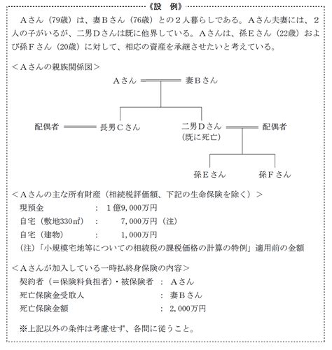Fp3級試験【過去問】2023年9月 第13問 答えと解説 「次の＜設例＞（2023年9月 問13~15まで共通）に基づい」