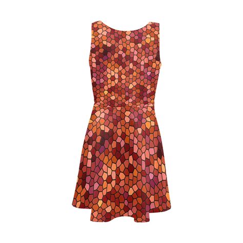 Dark Colour Mosaic Sundress Girls Sleeveless Sundress Model D56 Id D5664817