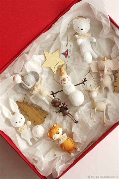 Подарочный набор декоративных елочных игрушек 8 шт в интернет магазине Ярмарка Мастеров по цене