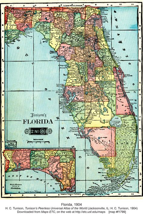 Map Showing Florida Counties