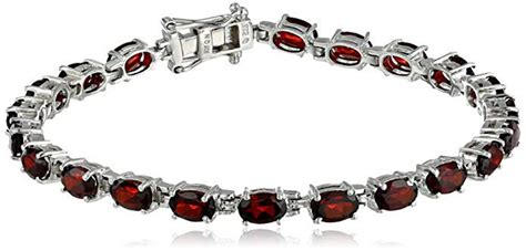 Natural Garnet Bracelet 925 Sterling Silver Red Oval Etsy