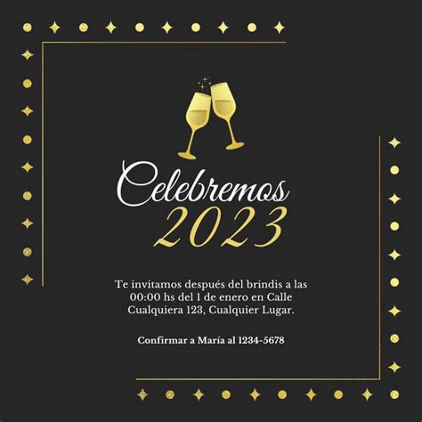 Plantillas De Invitaciones Para Fiesta De Año Nuevo