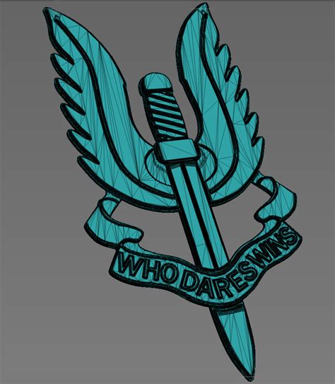 Artstation Sas Regimental Insignia Winged Dagger 3d Print Resources