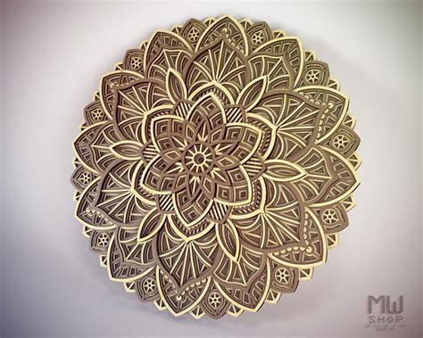 M20 Multilayer Mandala Dxf File Laser Cut Dxf Mandala Wall Etsy