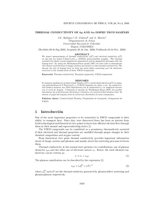 Pdf Thermal Conductivity Of Ag And Au Doped Ybco Samples