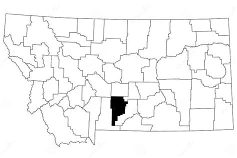 Map Of Sweet Grass County In Montana State On White Background Single