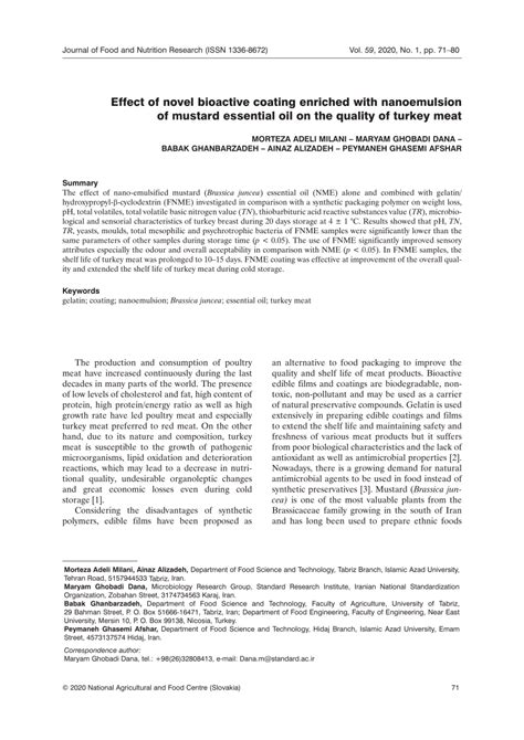 Pdf Effect Of Novel Bioactive Coating Enriched With Nanoemulsion Of