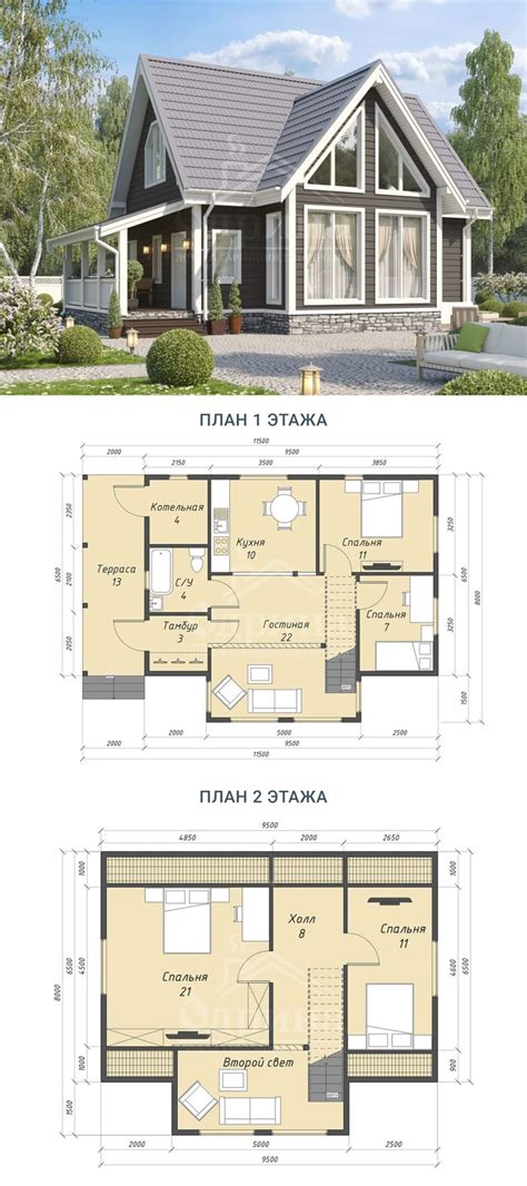 Каркасный дом проект Д 23 Дом Скандинавская архитектура Планы небольших домов