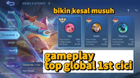 Gameplay Top Global Cici Exp Liner YouTube
