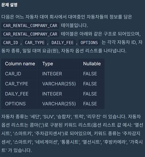 프로그래머스 sql lev 1 문제 풀이 day 2