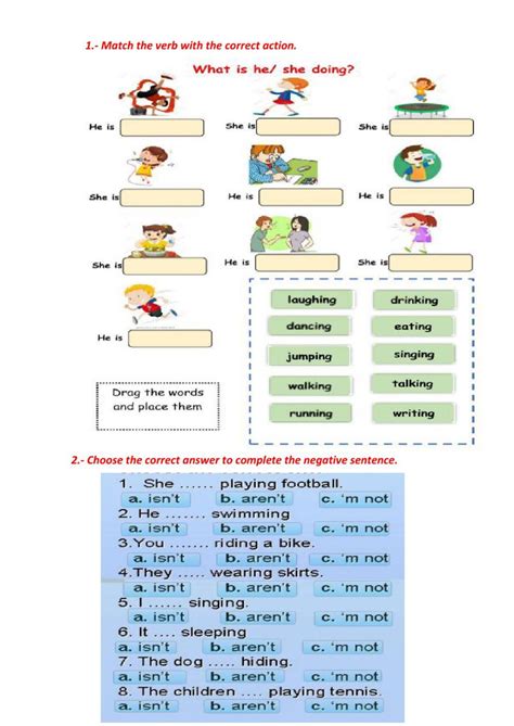Present Continuous All Forms Online Exercise For Live Worksheets