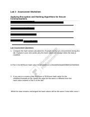 Applying Encryption And Hashing Algorithms For Secure Course Hero