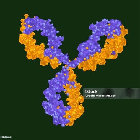 Micro Science Antibody Art On Black Background Isolated Purple Orange