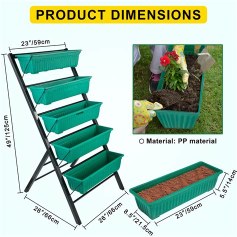 Vevor Vertical Garden Planter 4 Feet Vertical Planters Outdoor With 5