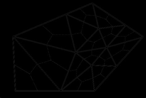 5 triangular mesh solid lines and its barycentric dual dotted lines