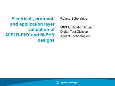 Mipi D Phy And M Phy Validation Electrical And Protocol Testing