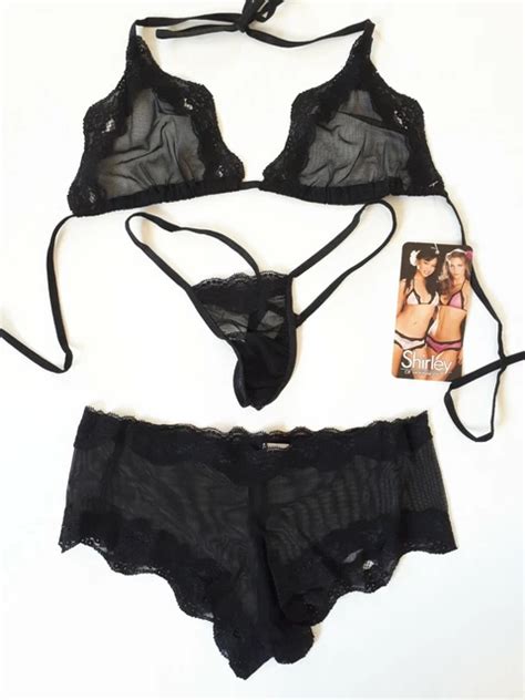 Shirley Of Hollywood Sheer Black Bra Set Size 12 14 Women Designer