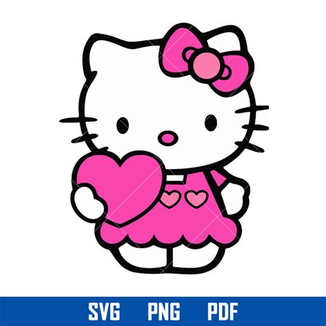 Hello Kitty Heart Svg Kawaii Kitty Cat Svg Sanrio Svg Hel Inspire