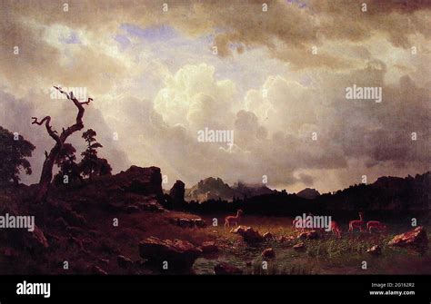 Albert Bierstadt 1830 1902 Thunderstorm Rocky Mountains 1859 Stock Photo Alamy