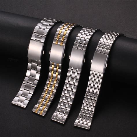勞力士 Seiko 18 毫米 20 毫米 22 毫米不銹鋼錶帶通用替換腕帶適用於勞力士錶帶精工手鍊女士男士商務錶帶銀色 蝦皮購物
