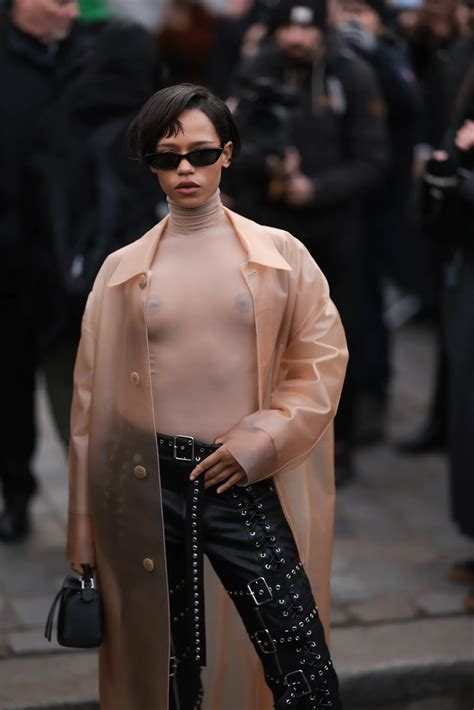Taylor Russell Wore A Completely Sheer Turtleneck At Paris Fashion Week